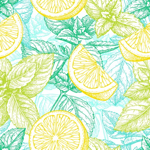 Fresh mint seamless pattern Royalty Free Vector Image