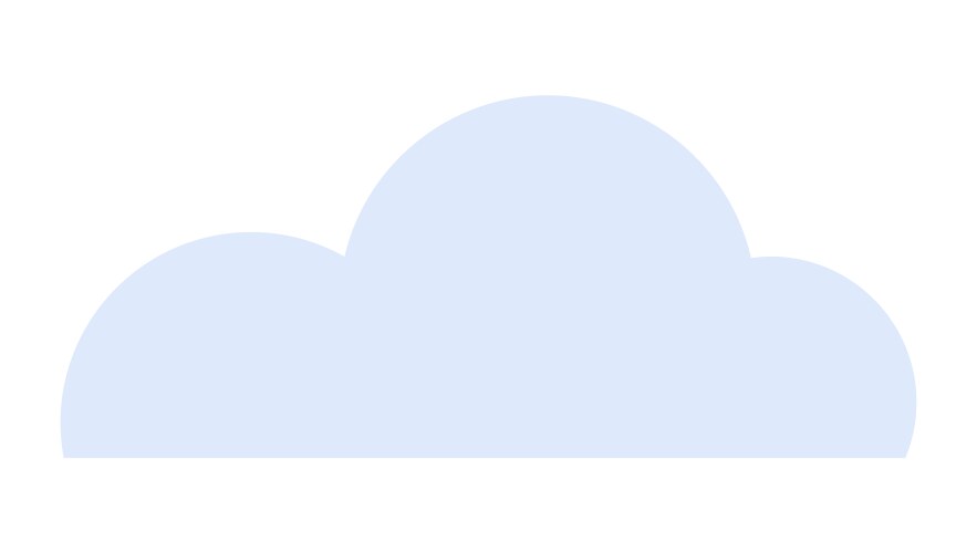 Blue cloud drawing with rounded edges on plain Vector Image