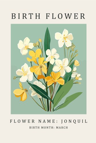 March Birth Flower Vector Images (over 100)