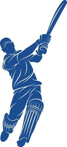 Cricket player logo design icon symbol template Vector Image