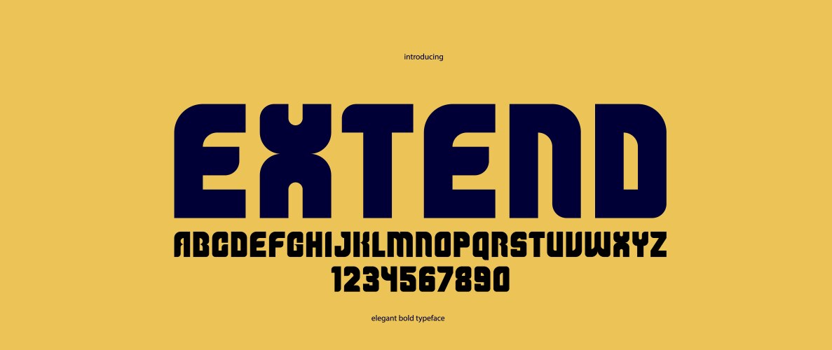 Geometric bold sans serif typeface thick Vector Image