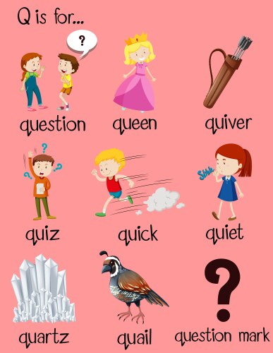 Letter Q Words and Pictures Vector Images (30)