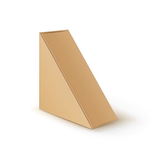 Brown blank cardboard triangle take away Vector Image