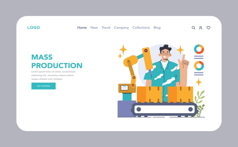 Mass market web or landing production Royalty Free Vector