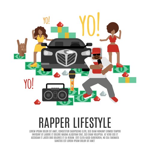 Rap music label Royalty Free Vector Image - VectorStock