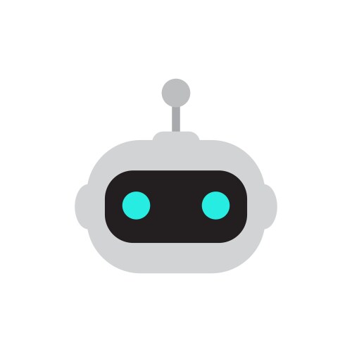 Cute smiling robot chat bot say hi Royalty Free Vector Image