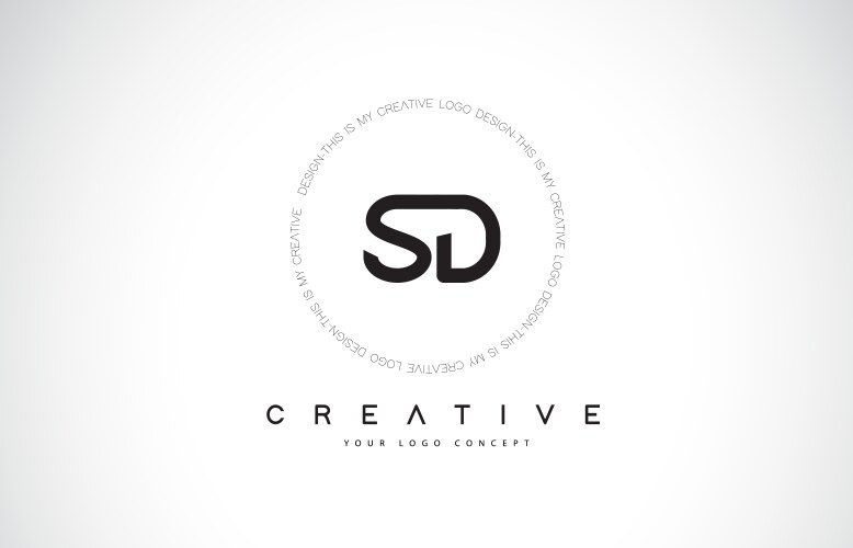 Sd s d letter logo design in black colors Vector Image
