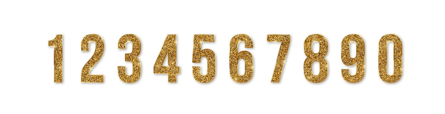 3d numbers gold silver digits stylish beauty Vector Image