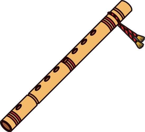 Flute musical instrument cartoon Royalty Free Vector Image