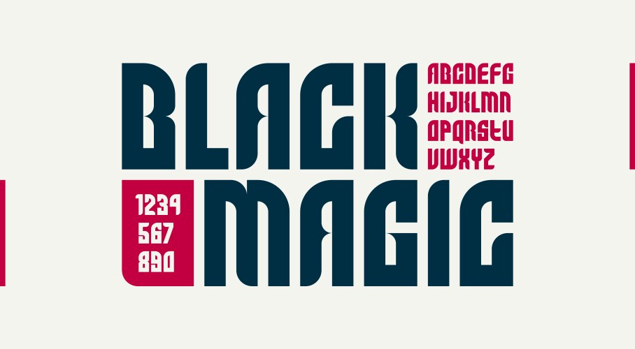 Geometric bold sans serif typeface thick Vector Image