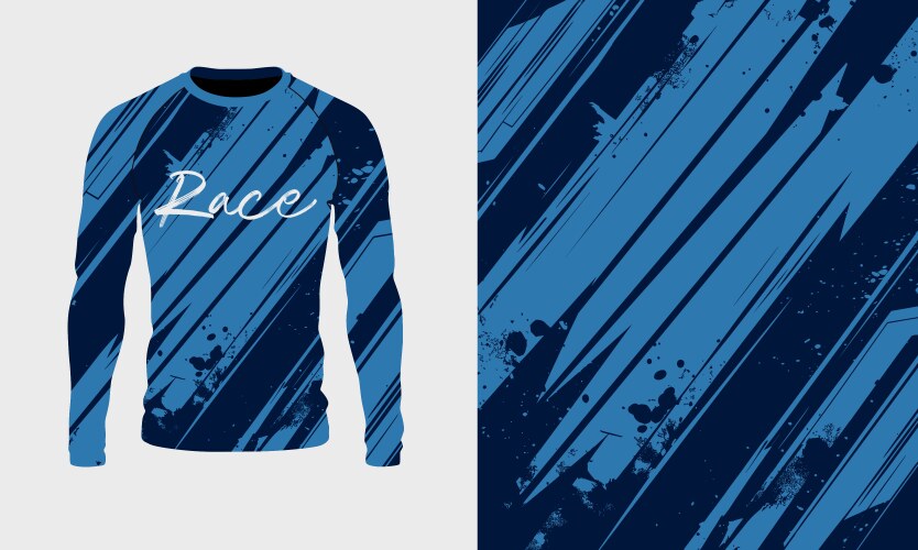 Long sleeve jersey blue grunge texture Royalty Free Vector