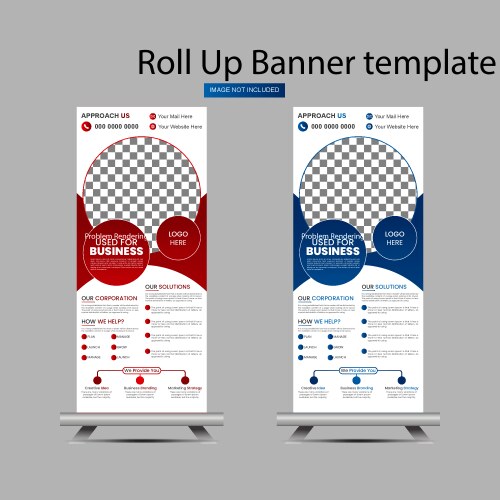 Premium modern roll up banner template Royalty Free Vector