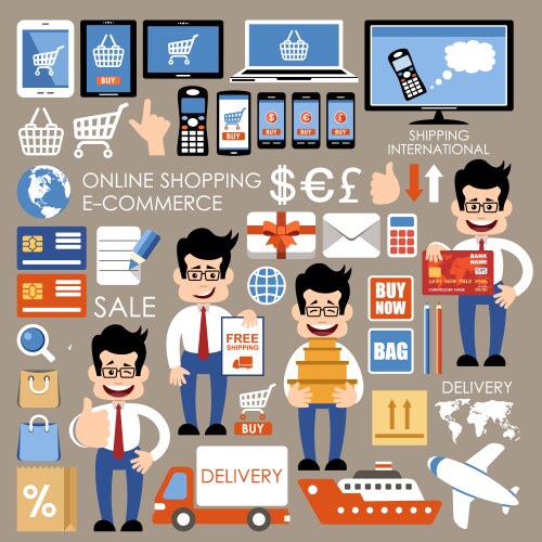 E-commerce and shopping Royalty Free Vector Image
