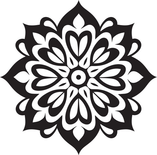 Mandala magic monochromatic icon Royalty Free Vector Image