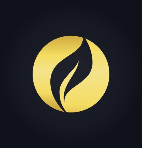 Round leaf organic bio logo Royalty Free Vector Image