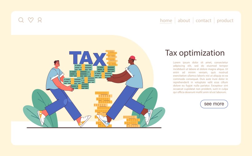 Tax optimization financial efficiency budgeting Vector Image