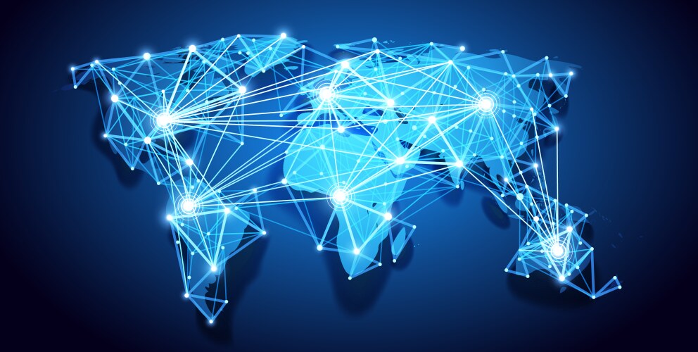 World data connecting network and communications Vector Image
