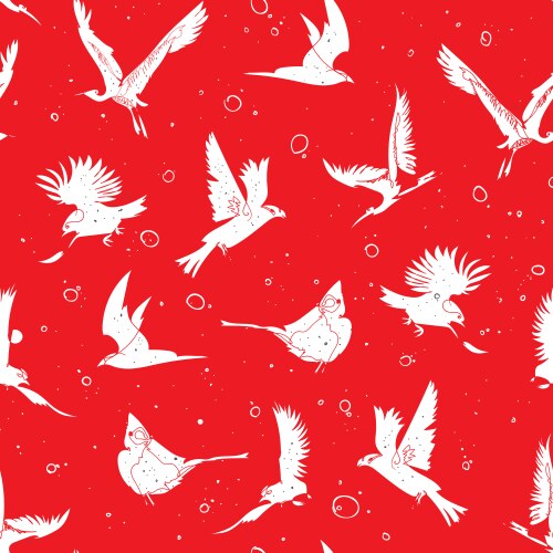 Japanese seamless pattern of birds and water Vector Image