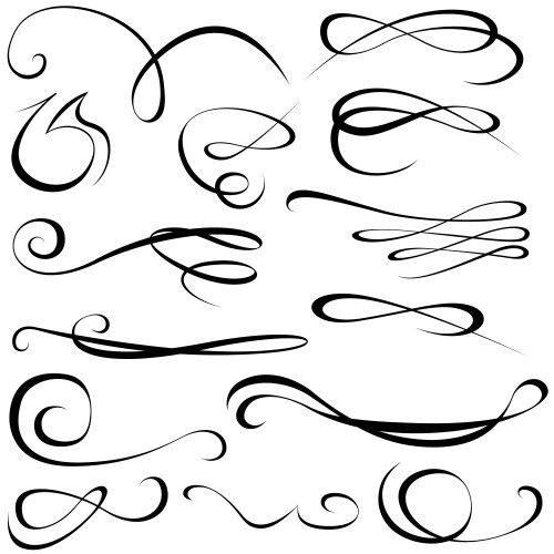 Calligraphic elements Royalty Free Vector Image