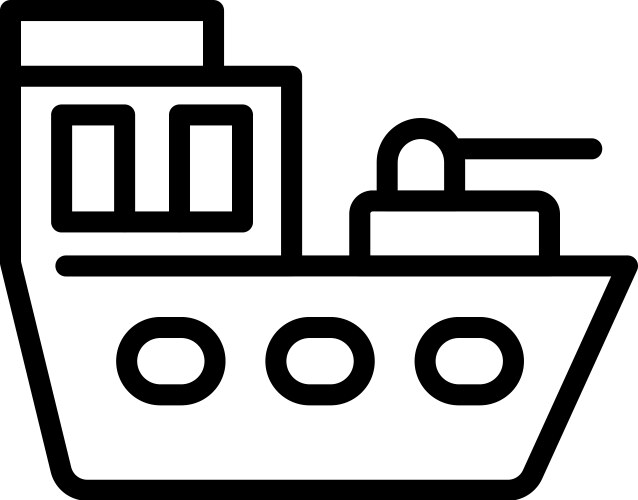 Military navy ship icon outline maritime Vector Image