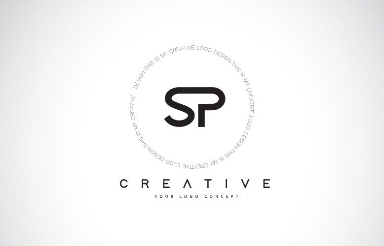 Sp creative modern logo design with orange Vector Image