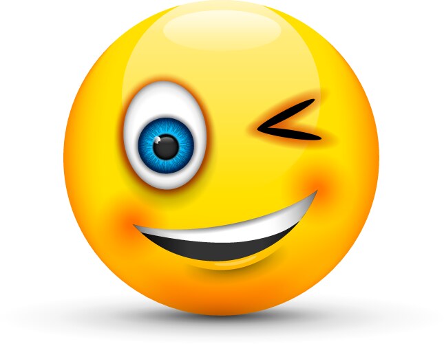 Winking emoticon Royalty Free Vector Image - VectorStock