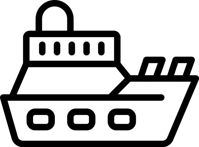 Fighting ship icon outline defense Royalty Free Vector Image