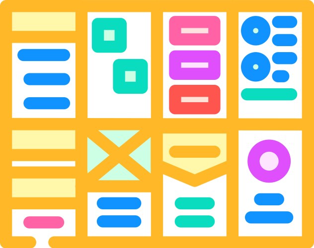 Affinity diagram ux ui design color icon Vector Image