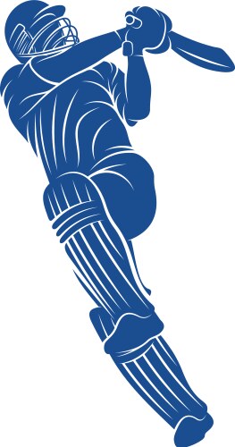 Cricket player logo design icon symbol template Vector Image