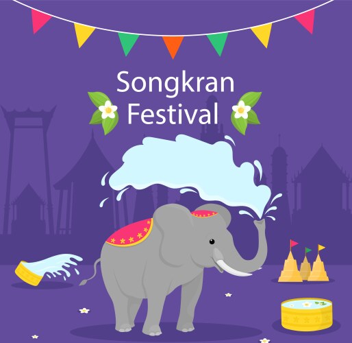 Realistic songkran concept design Royalty Free Vector Image