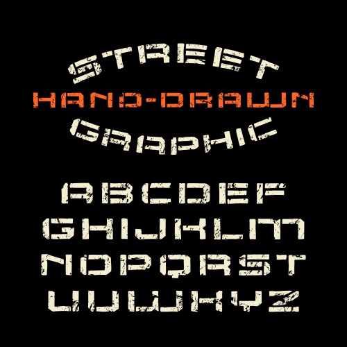 Distressed Stencil Font Vector Images (over 140)