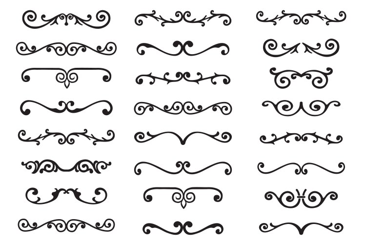 Border calligraphic elements set Royalty Free Vector Image