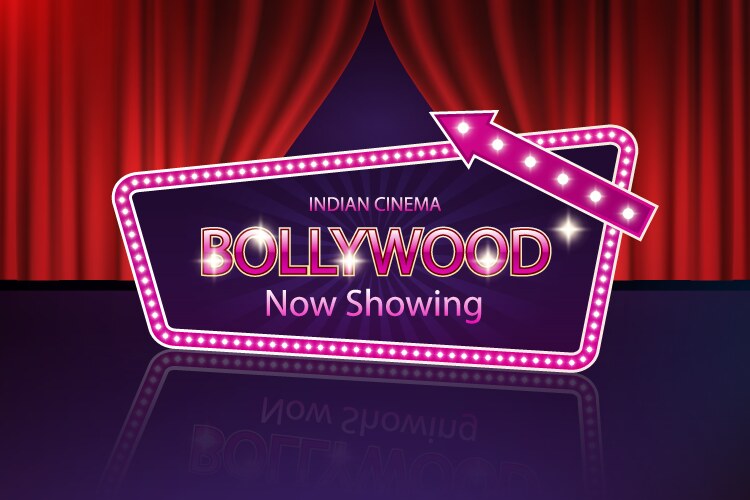 Realistic bollywood cinema sign Royalty Free Vector Image