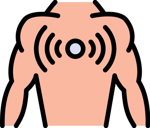 Chest pain icon affecting lungs and heart poor Vector Image