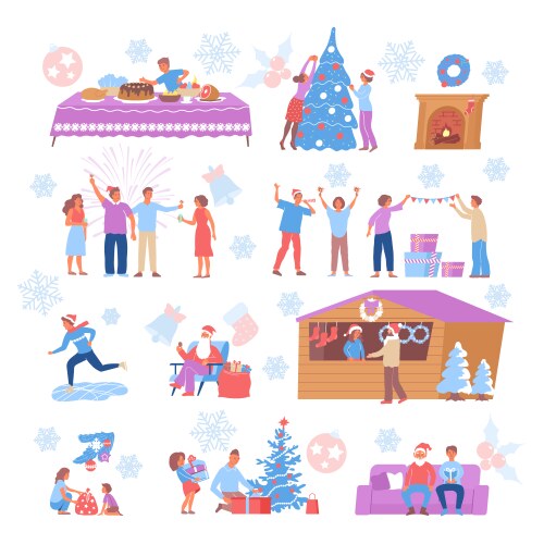 Christmas party set Royalty Free Vector Image - VectorStock