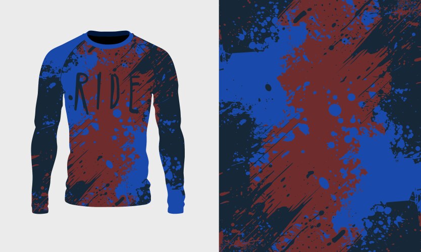 Long sleeve jersey red black white grunge texture Vector Image