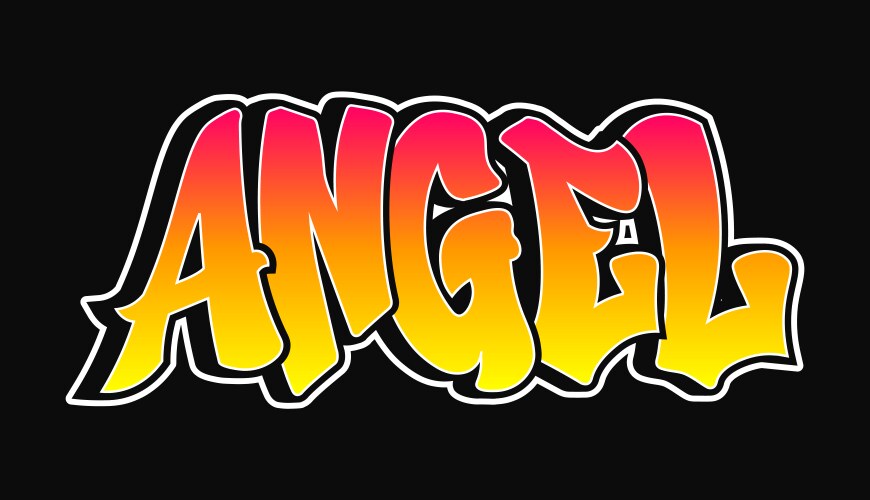 Word angel written in graffiti style Royalty Free Vector