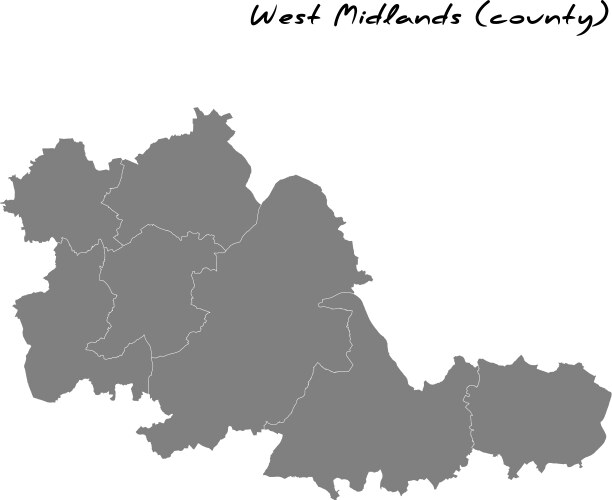 Modern map - west midlands metropolitan county Vector Image