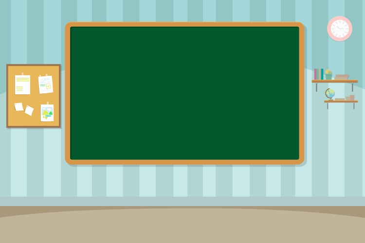 Background with whiteboard in classroom Royalty Free Vector
