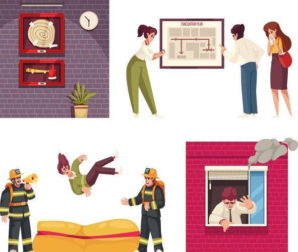 Evacuation alarm set Royalty Free Vector Image