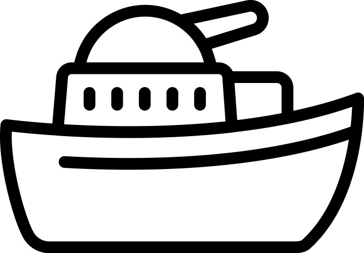 Conflict defense battleship icon outline Vector Image