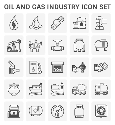 Compressed and liquid natural gas icons Royalty Free Vector