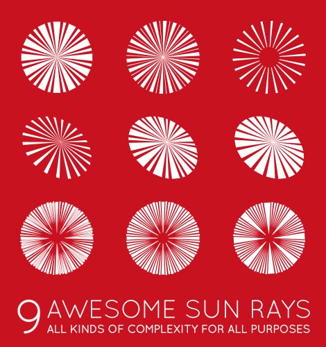 Set of sunburst rays sun Royalty Free Vector Image