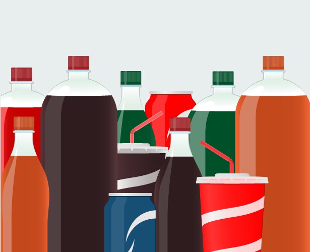 Fruit soda drink cans set Royalty Free Vector Image