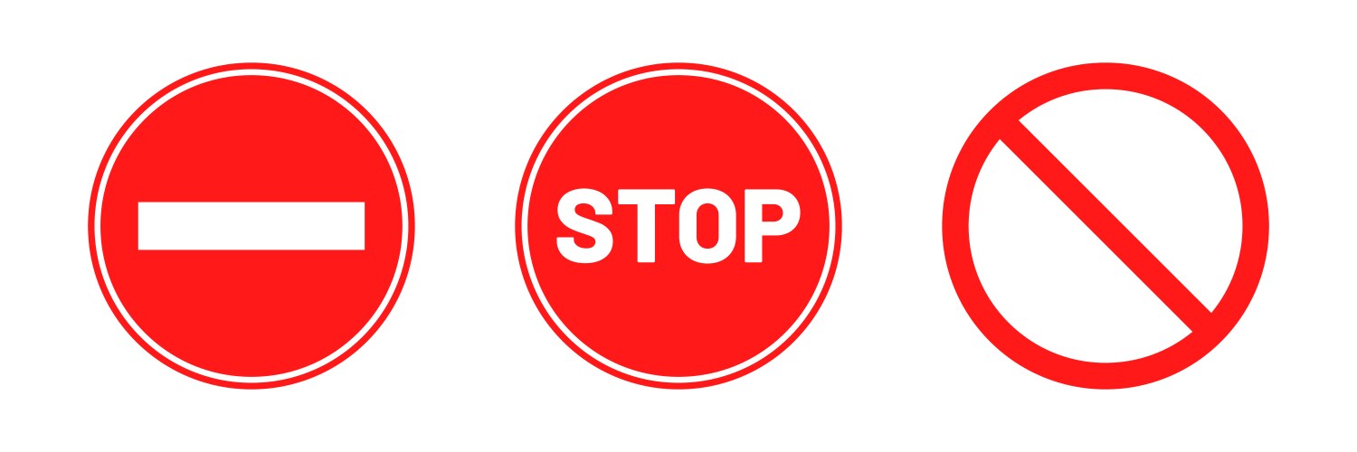 No entry and stop Royalty Free Vector Image - VectorStock