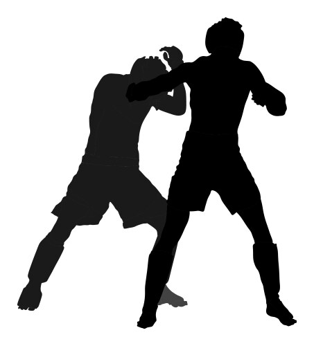 Mma fighters silhouette isolated Royalty Free Vector Image