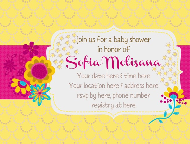 Baby-shower woodland-flower Royalty Free Vector Image