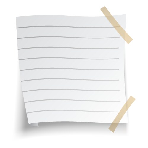 Lined sticky notes set blank note paper sheets Vector Image