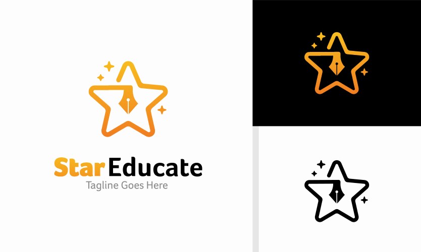Star educate logo design concept academy logo Vector Image