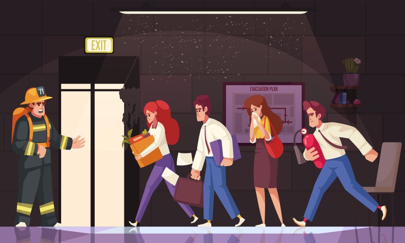 Evacuation alarm poster Royalty Free Vector Image